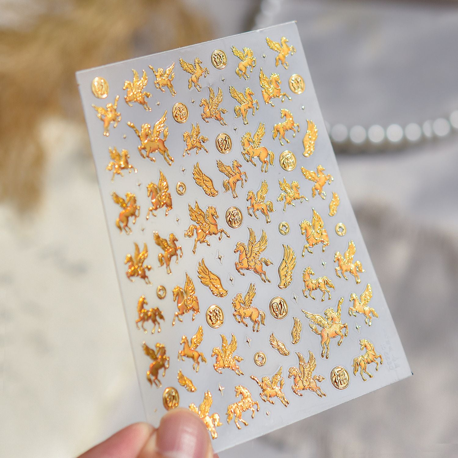 Golden Pegasus Collection: "Mythic Flight" – 3D Metallic Gold Nail ...
